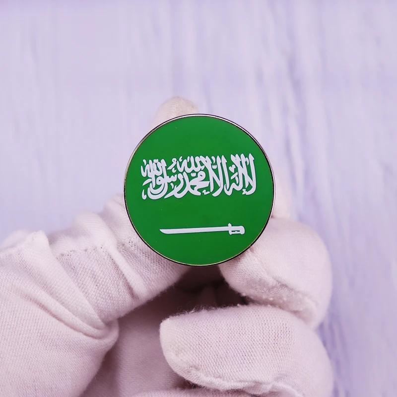 Saudi Arabia National Flags Pin Muslim Button Badge - Brooches - AliExpress