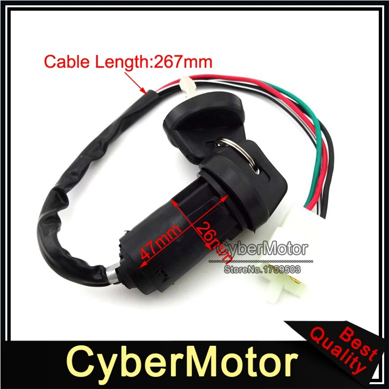 4 Pins Wire Ignition Key Switch For Eton Viper Sierra Impuls Rascal ...