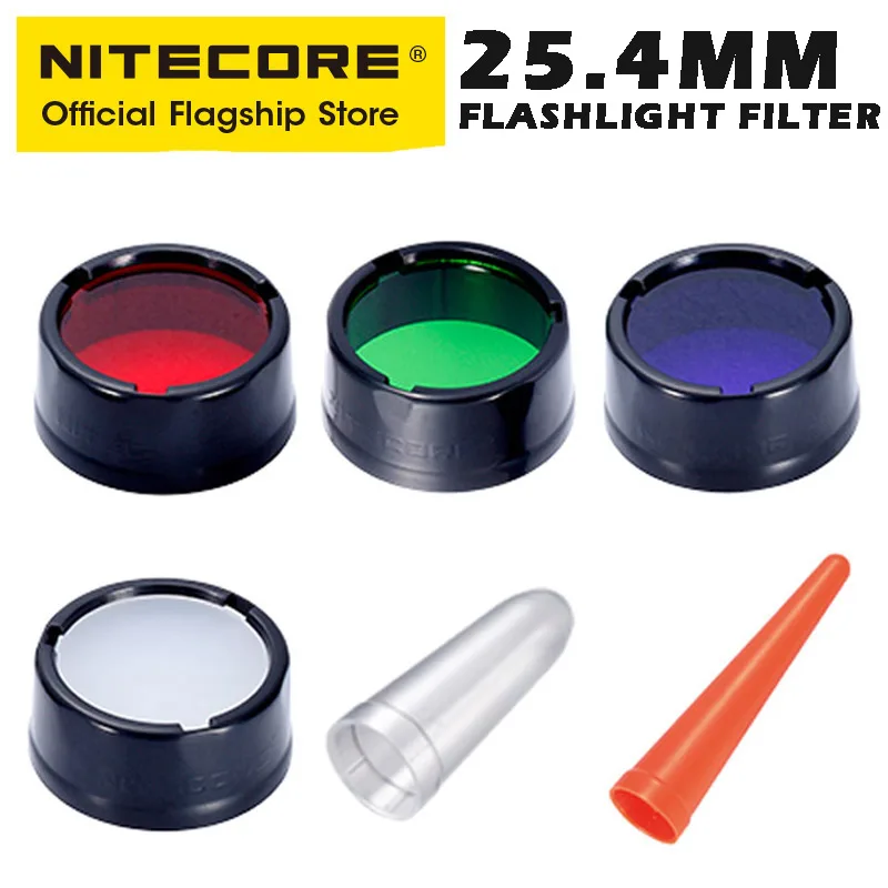 NITECORE 25.4mm Flashlight Filter Red Blue Green,Diffuser Traffic Wand ...