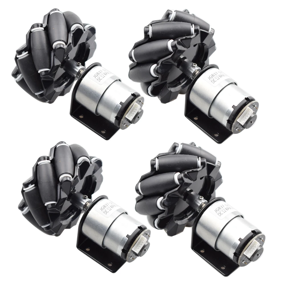 10KG Load 80mm Omni Mecanum Wheel with 4pcs 12V DC Speed Encoder Motor for Arduino Raspberry Pi ...