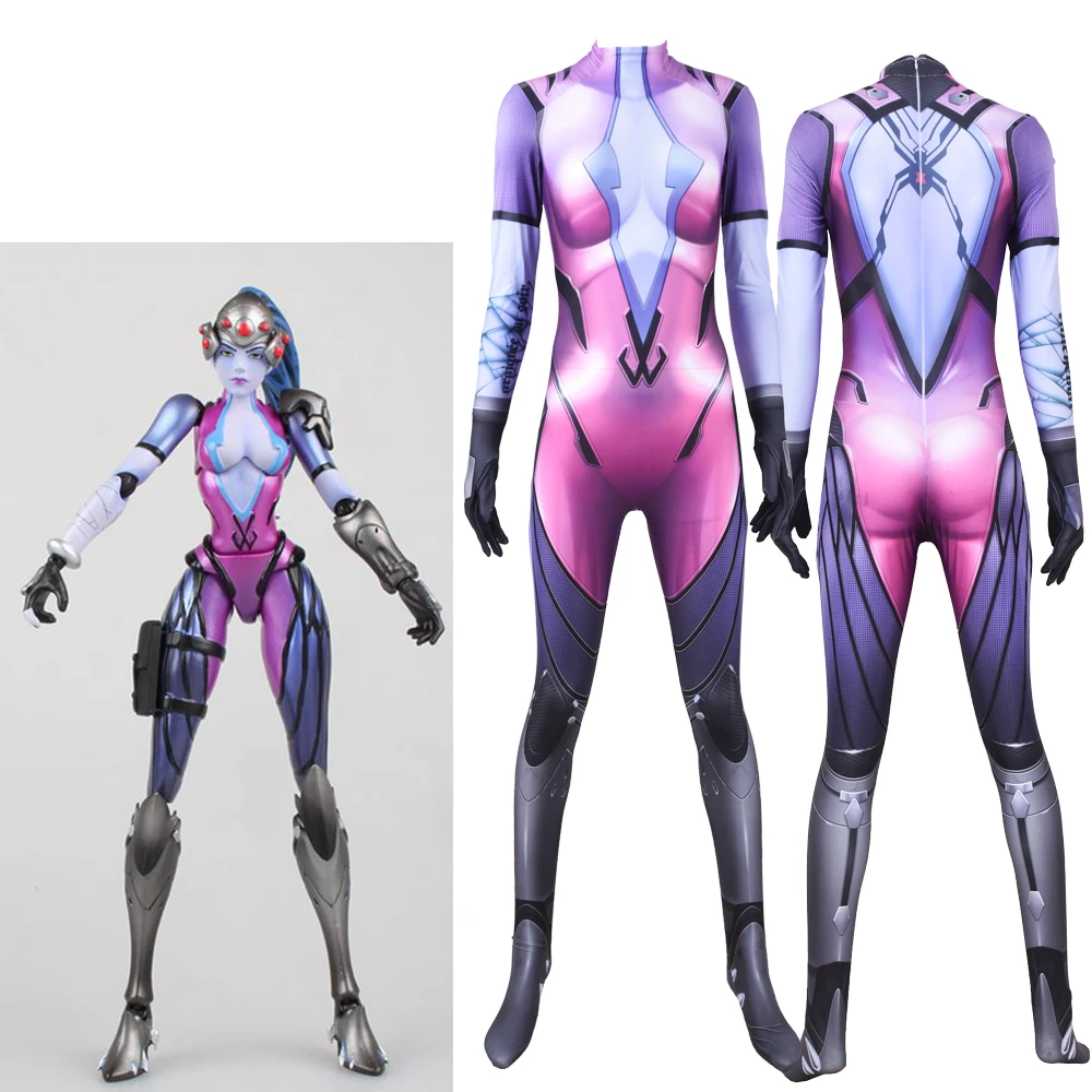 Widowmaker 여성 코스프레 의상 여성소녀 정장 젠타이 슈퍼 히어로 바디 슈트 성인어린이용영화 And Tv 의상