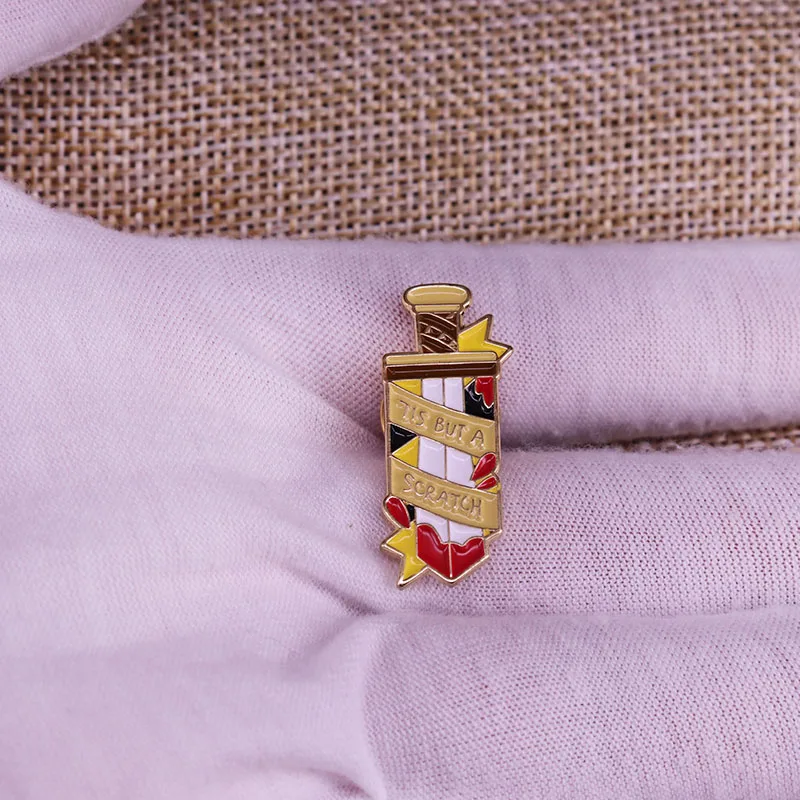 Monty-Python-Tis-But-A-Scratch-Enamel-Pin-Black-Knight-brooch-fathers ...