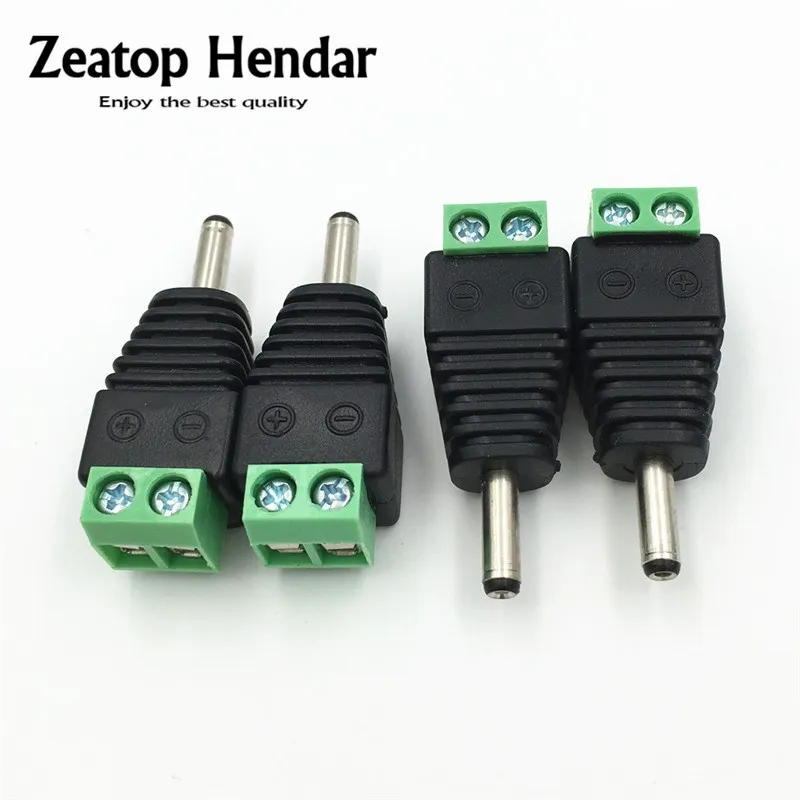 100Pcs 1.35mm x 3.5mm Male DC Jack 3.5 *1.35mm to 2Pin Screw Block ...