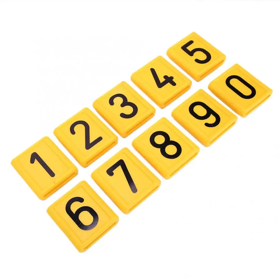 Cow Number Tag 10pcs Number Yellow Base Black Word Cow Collar Sheep ...