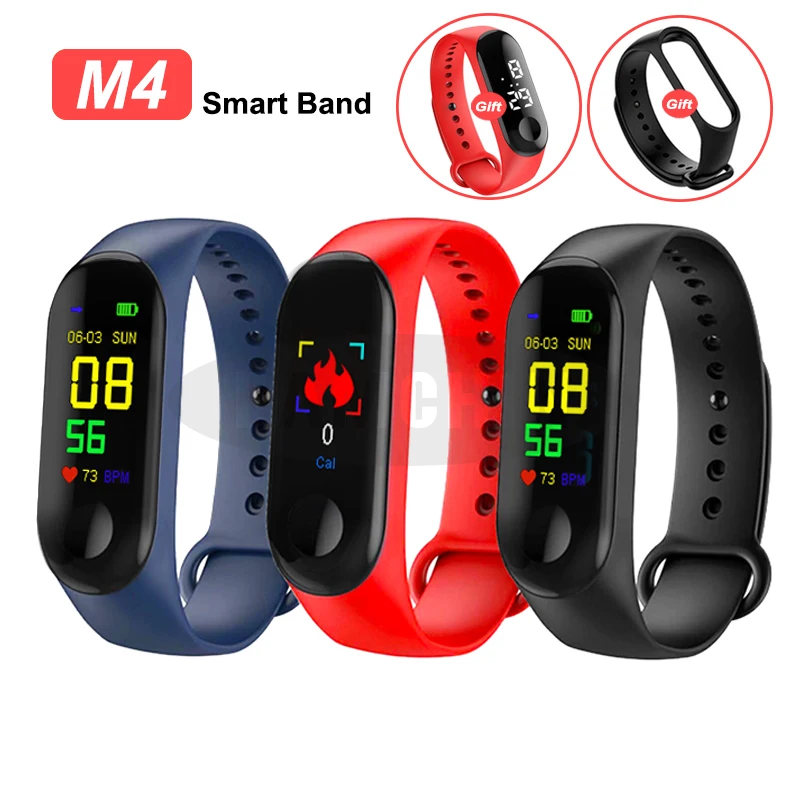 Smart Band Fitness Tracker Watch Sport Bracelet Heart Rate Blood ...