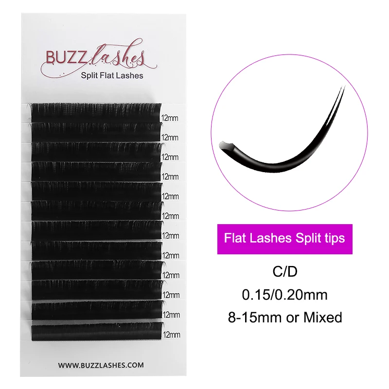 Buzz Lashes Cashmere Flat Lashes Ellipse Lash Extensions Matte Split ...