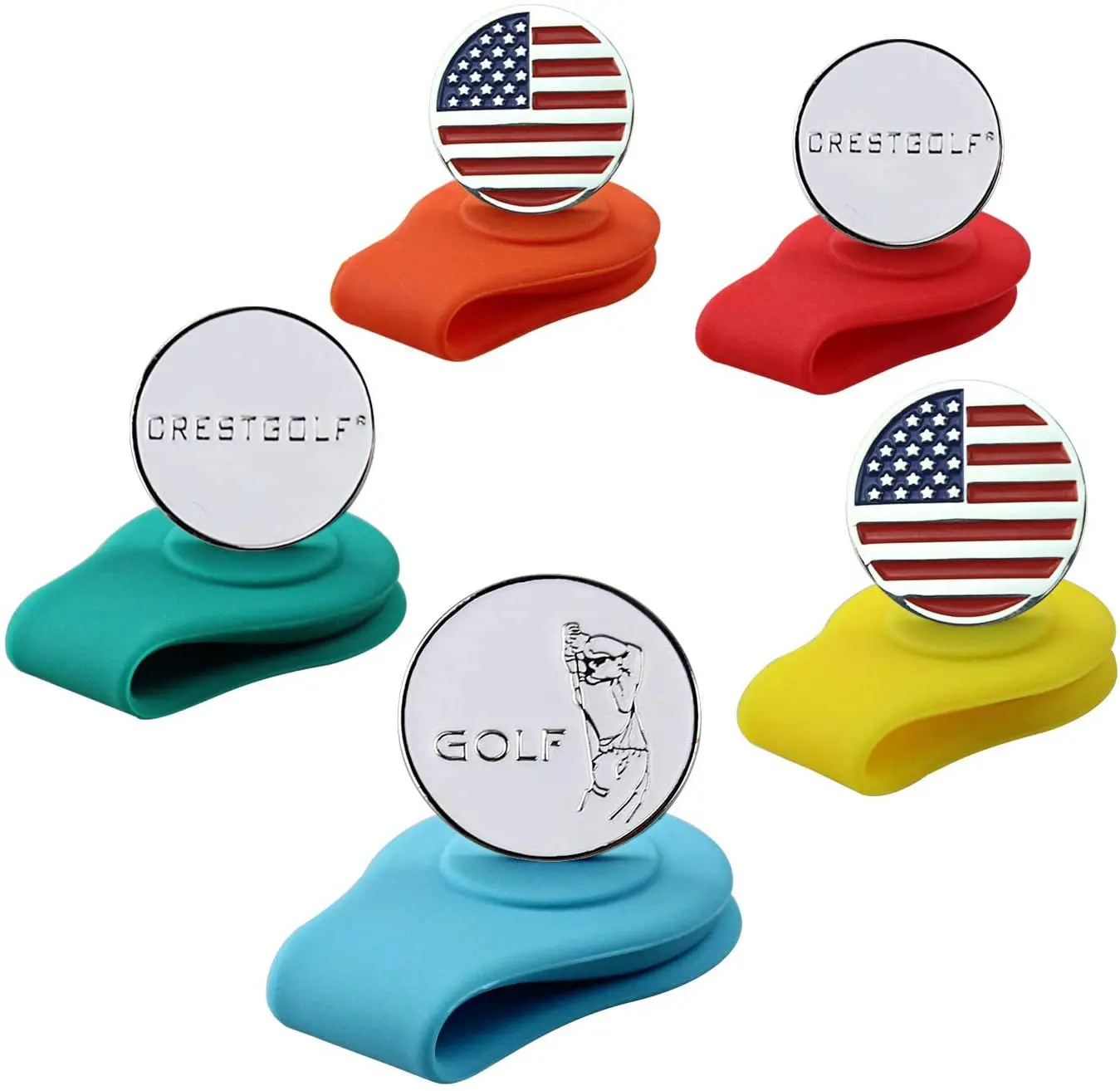 Golf Ball Marker Clip Silicone Hat Clip Holder Attach to Your Pocket ...