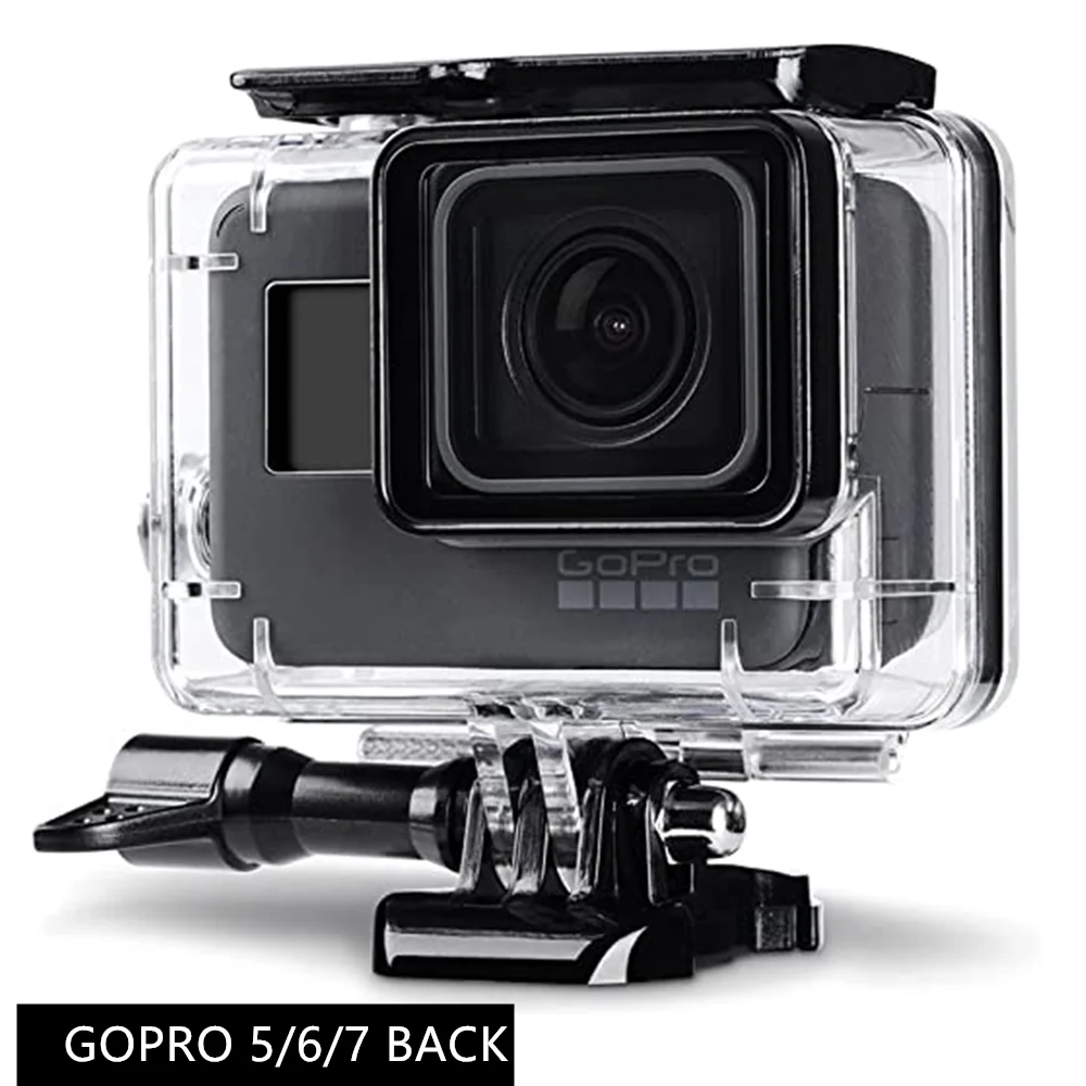 GoPro Hero 7 6 5 용 45m 수중 방수 케이스, 고프로 7 6 5 용 블랙 다이빙 보호 하우징 마운트 블랙 액세서리 ...
