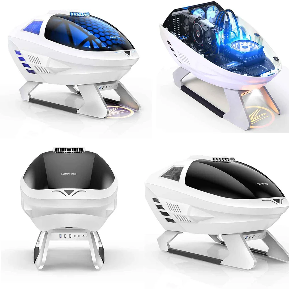 Special-Shaped-Spaceship-Micro-ATX-Computer-Gaming-Case-With-Projector ...