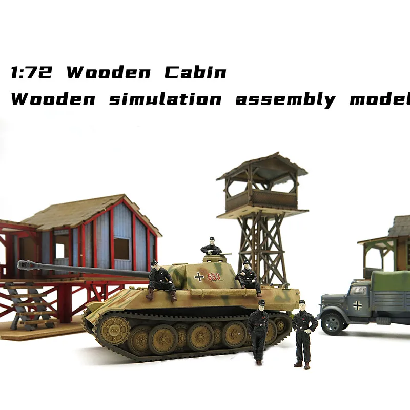 1/72 Wooden Cabin Assembly Model Architectural Scene Mininature ...