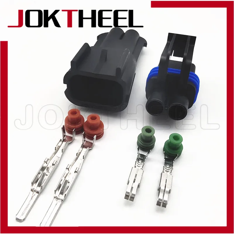 1-20-set-2-8mm-Delphi-2-pin-way-male-and-female-Metripack-plug-black ...