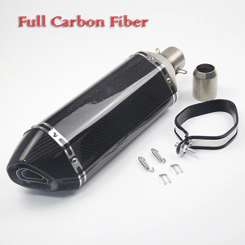 51mm-Universal-Motorcycle-ATV-Exhaust-Tip-Muffler-Vent-Pipe-Real-Carbon ...