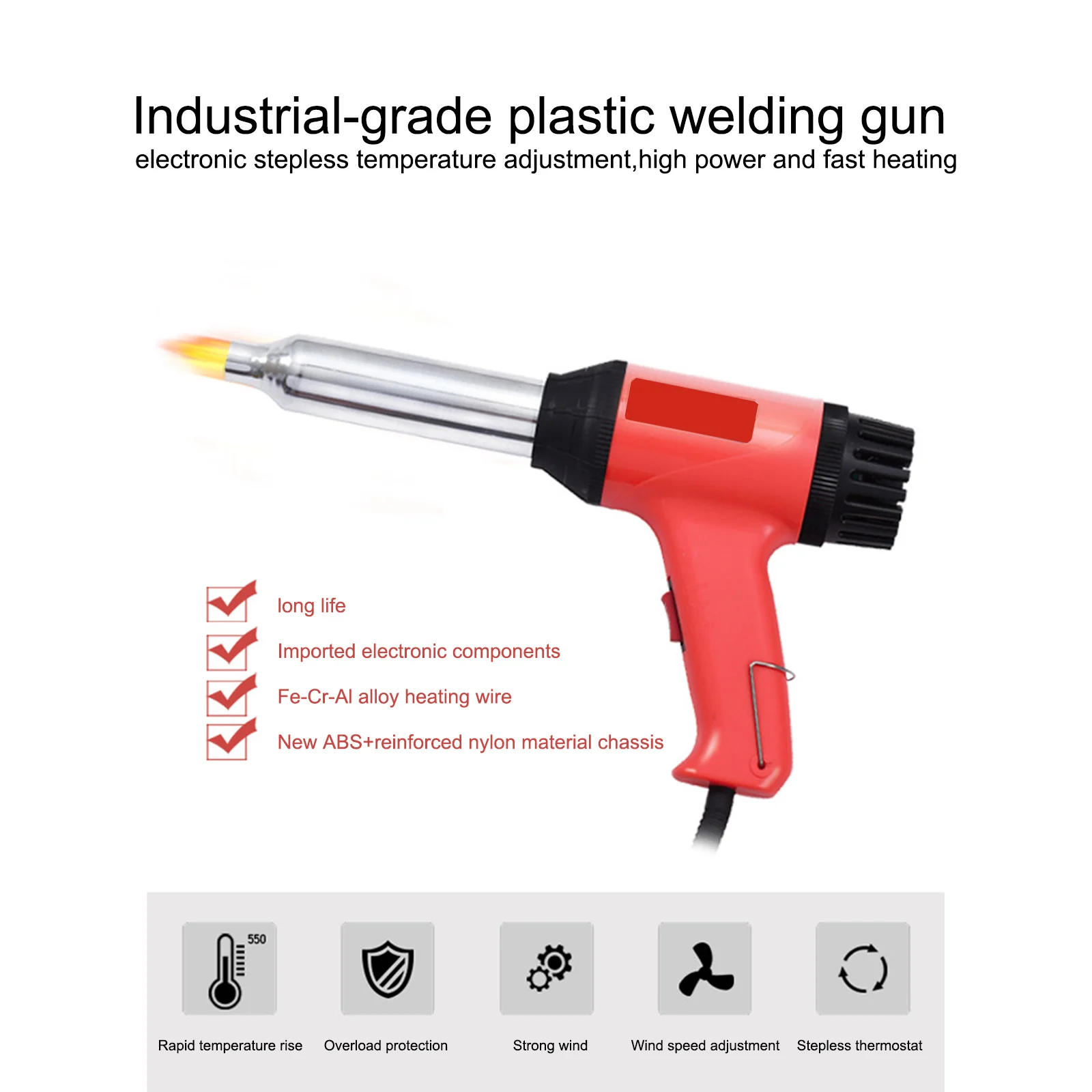 Pistola de calor eléctrica para soldar, herramienta de reparación de soldadores de plástico ...