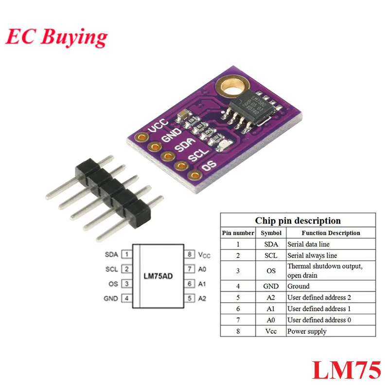LM75 Temperature Sensor Module: Pinout And Interfacing With, 53% OFF