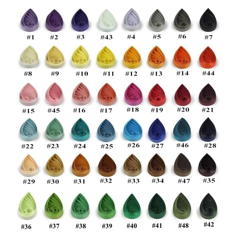 Single-Color-Paper-Quilling-Strips-48-Colors-for-Choice-54cm-Length-One ...