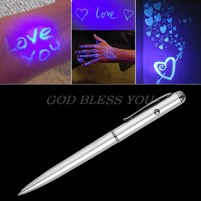 Creative-Magic-LED-UV-Light-Ballpoint-Pen-with-Invisible-Ink-Secret-Spy ...