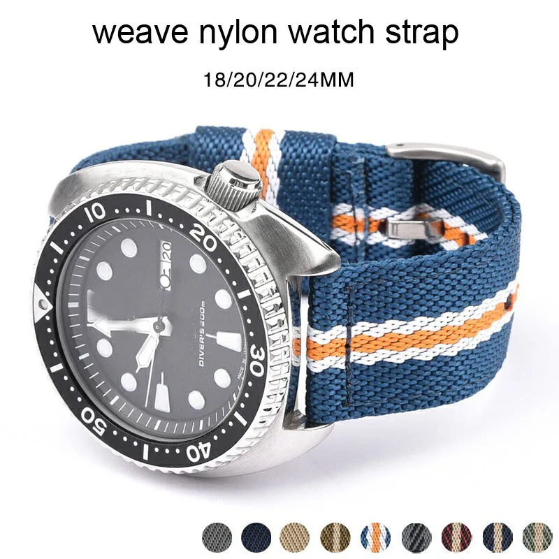 18mm 20mm 22mm 24mm Replacement Watchband Diagonal Stripes Belt ...