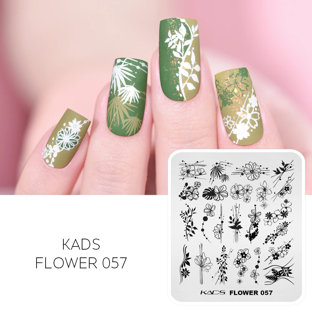KADS-Nail-Art-Templates-Stamping-Plate-Flower-057-Ink-Painting-Brushed ...