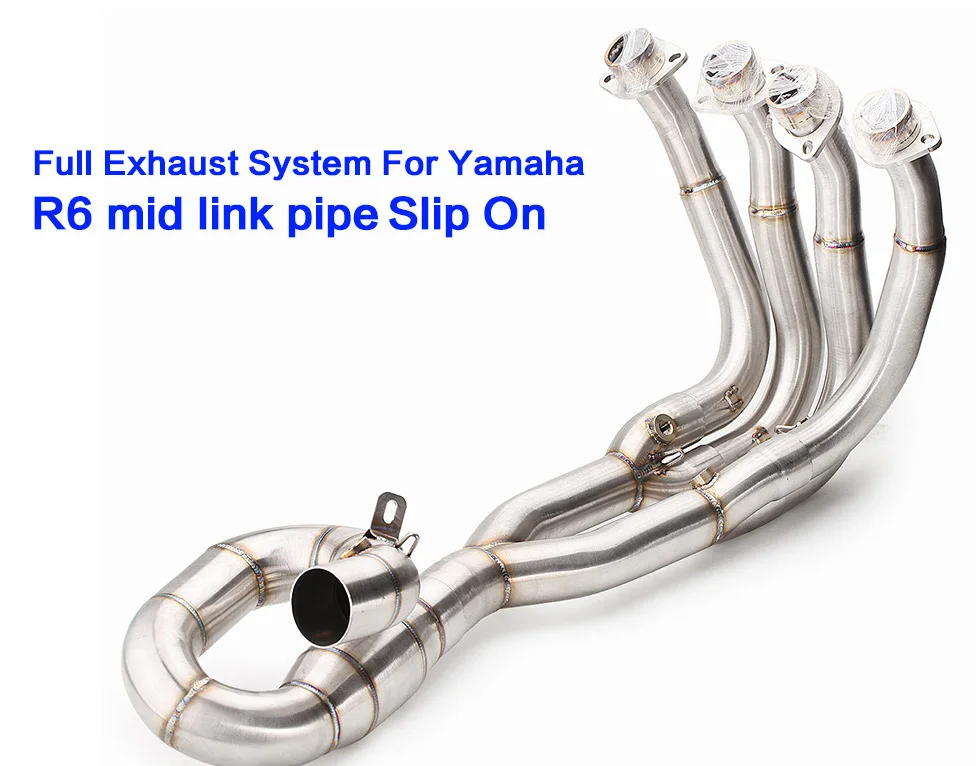 Motorcycle muffler exhaust pipe slip on system Front link mid pipe ...