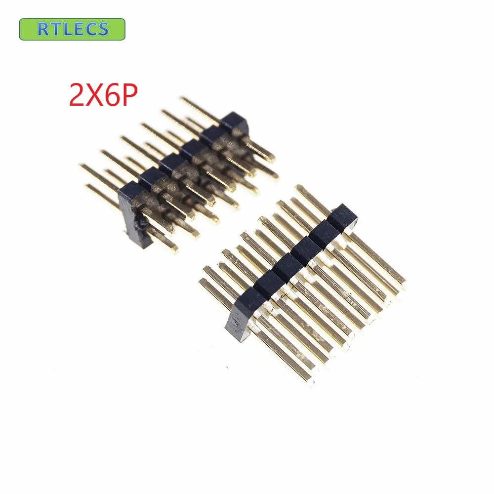 100pcs 2x6 P 12 pin 1.27mm Pitch Pin Header Male Dual Row Male Straight ...