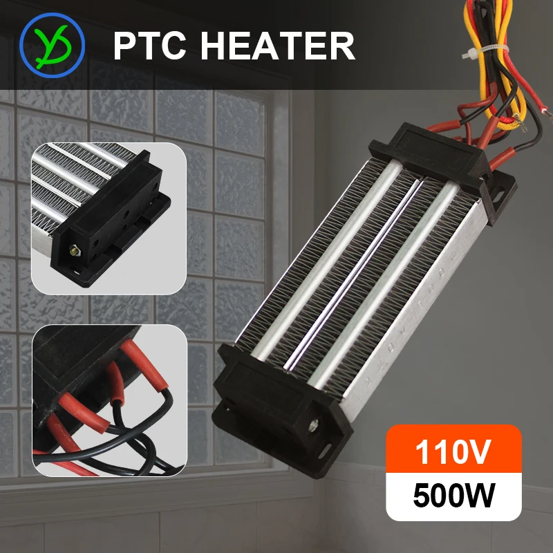 500w Ac Dc 110v Insulated Thermostatic Ptc Ceramic Air Heater Ptc ...