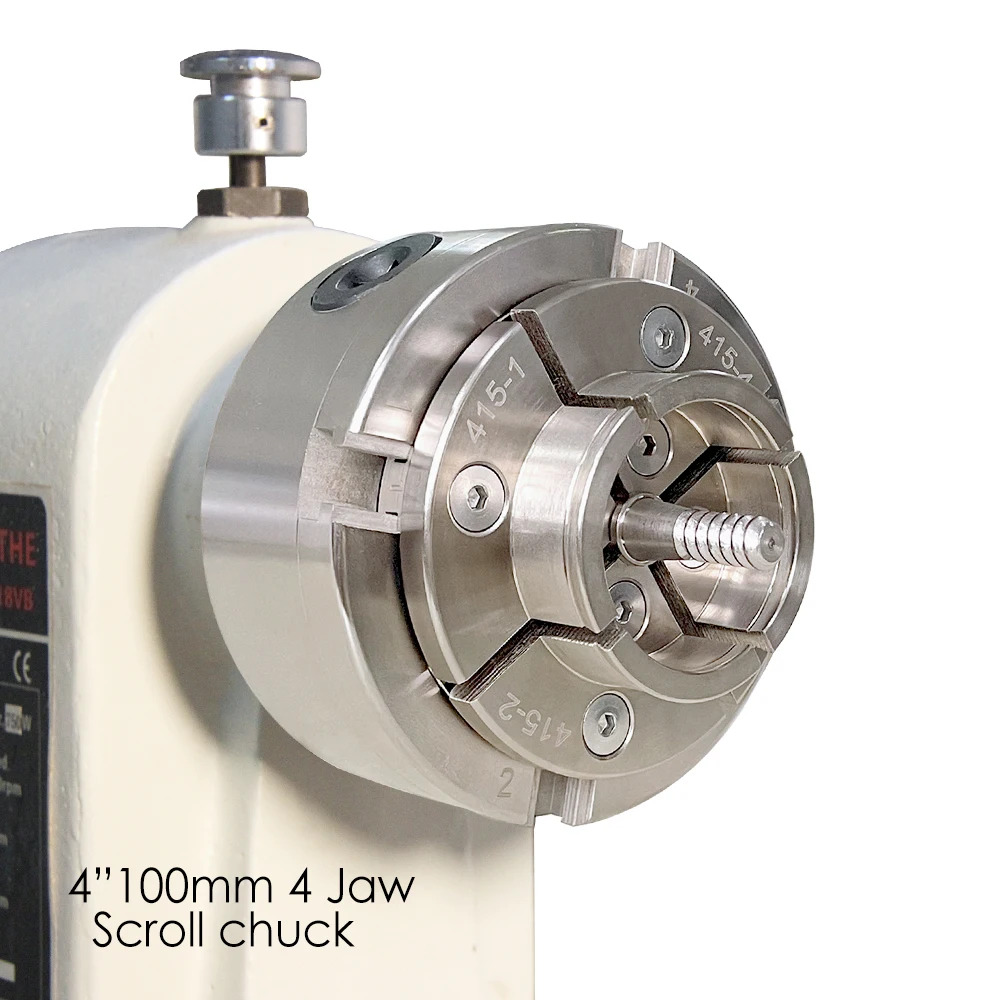 4" Chrome Plated Scroll Chuck 100mm Wood Lathe Chuck M33 1" M18 4 Jaw ...