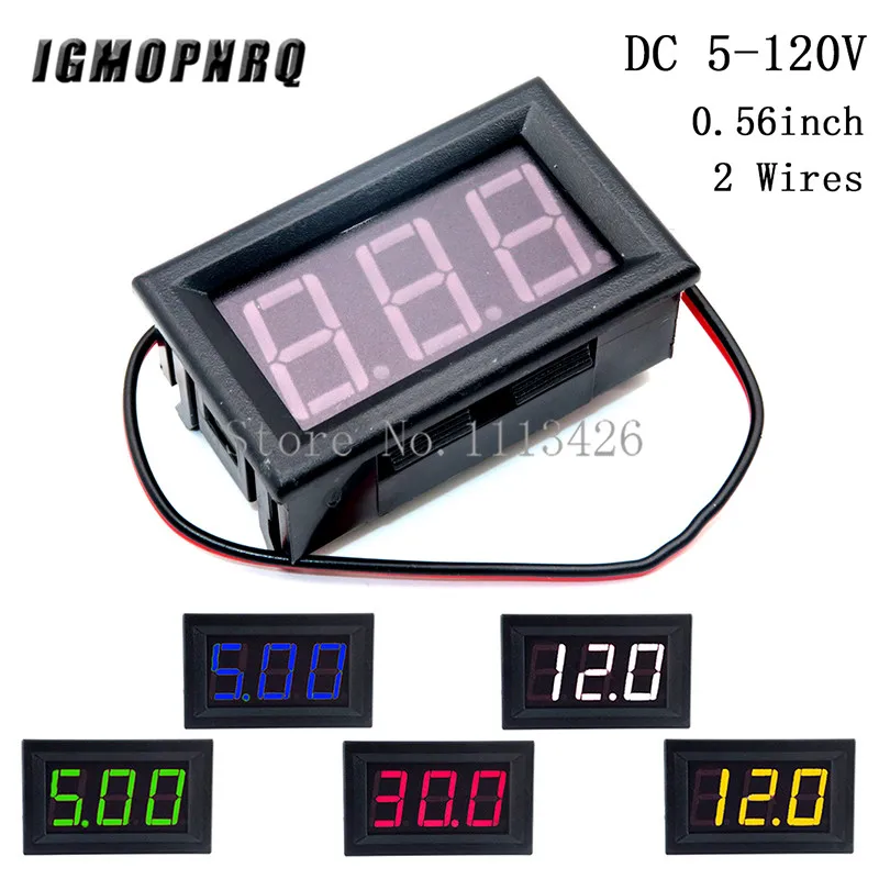 DC-5-120V-2-Wire-0-56-Mini-LED-Digital-Voltmeter-Voltage-Meter-Volt ...