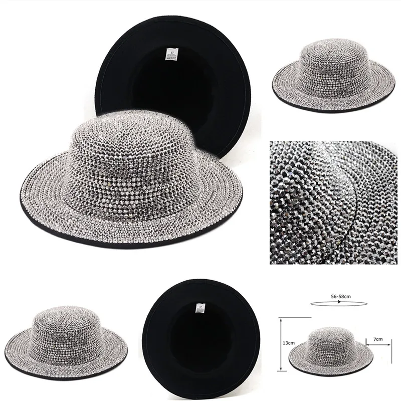 Sombrero Fedora ajustable con diamantes de imitación para hombre y ...