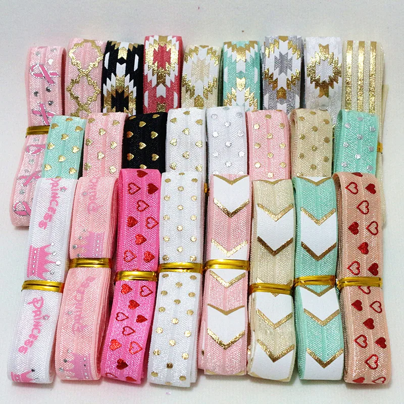 Printed Elastic | Fold Elastic | Stretch Band | Ribbon - 25yards 5/8 ...