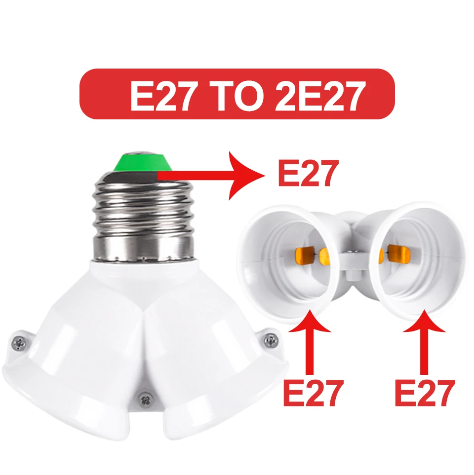 PIED DE LAMPE,EU TO E27--Support de lampe E27 B22 E14 GU10 US EU, convertisseur AC85V 265V LED ...