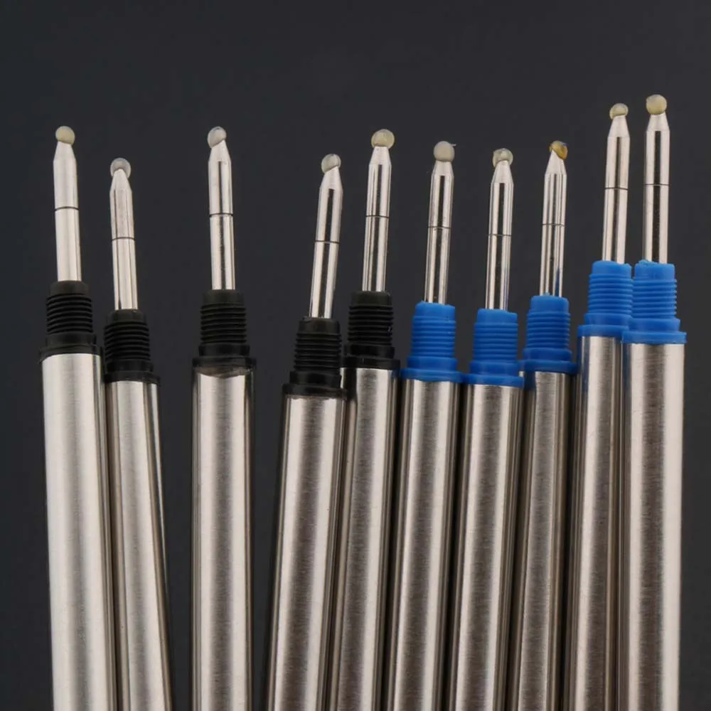 10Pcs good Quality BLUE and black ink refill for rollerball pen refills