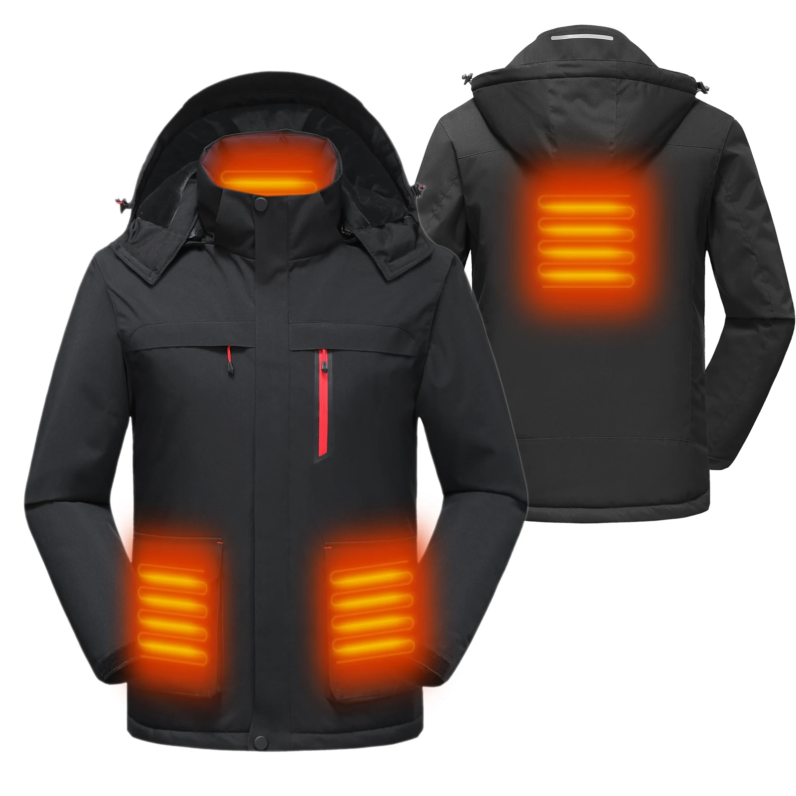 2021 New Heated Jacket With Detachable Hood Winter Warm Heating Jackets ...