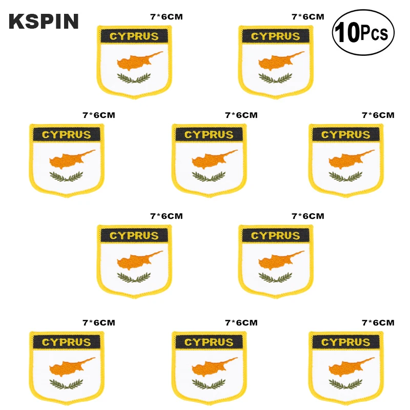 10pcs A Lot Cyprus Flag Embroidery Patches Iron On Saw On Transfer Patches Sewing Applications ...
