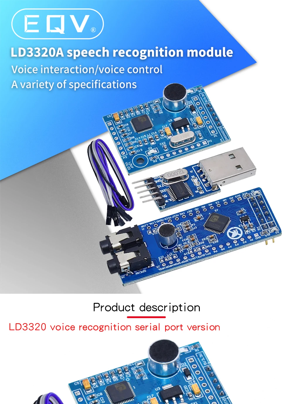 Módulo De Reconhecimento De Fala Ld3320 Oficial Discurso Humano Não Específico Módulo De ...