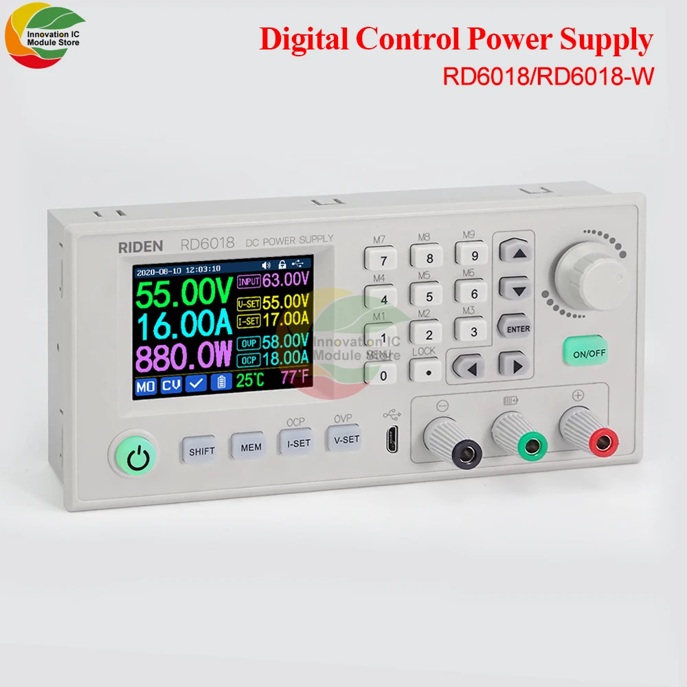 RD6018 정전압 및 정전류 직류 전원 공급 장치 모듈, 키패드 PC 소프트웨어 제어 전압계, 18A|반도체 집적회로 ...