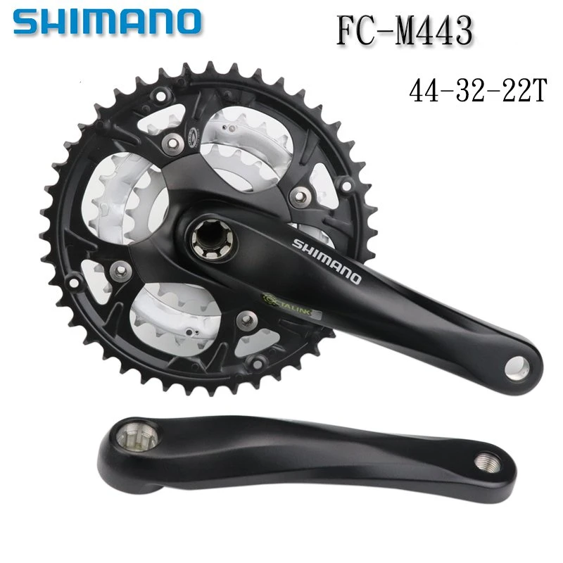 SHIMANO FC-M443 9SPD 170 มม.175 มม.44-32-22T MTB TRIPLE CHAINWHEEL ...