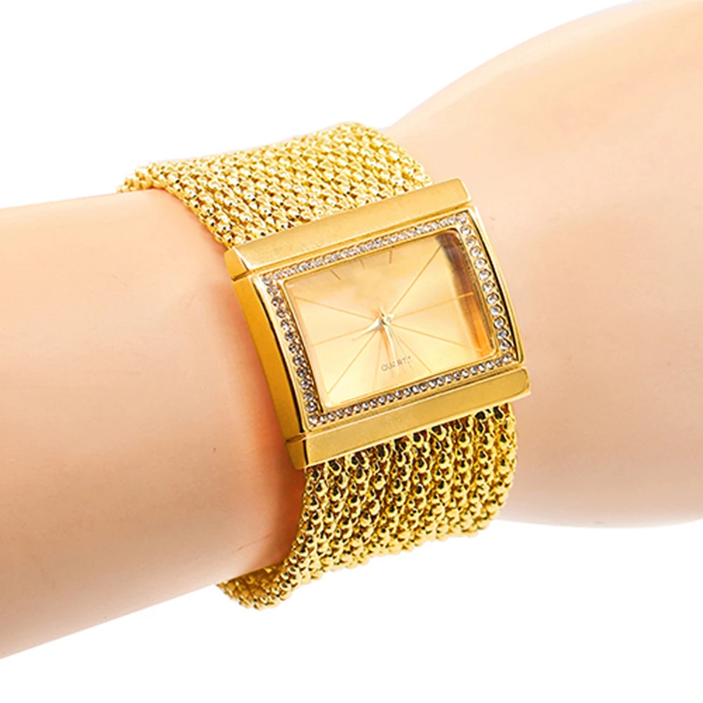 Women Watches Top Luxury Golden Multi-layer Beads Analog Quartz Alloy ...