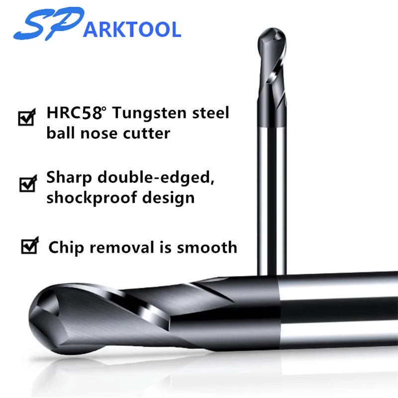 Cnc Milling Cutter 8mm Ball Nose | 50mm Ball Nose End Mill Cutter ...