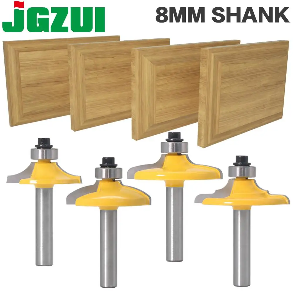 4pc 8mm Shank Drawer Front & Cabinet Door Front Router Bit Set ...