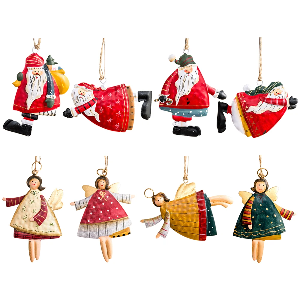 Cute Santa Claus Angel Ornament Pendant Iron Crafts Christmas ...