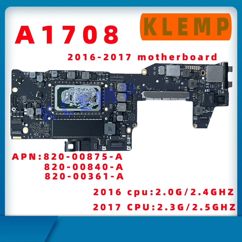 Original MacBook Pro A1708 Motherboard 2017 820-00840-A Logic Board 2 ...