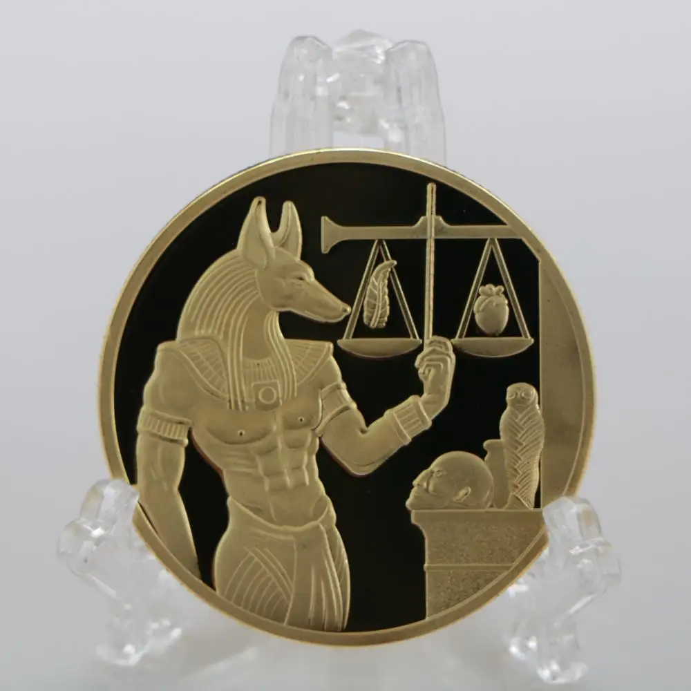 Gold Plated Egypt Death Protector Anubis Coin Copy Coins Egyptian God ...