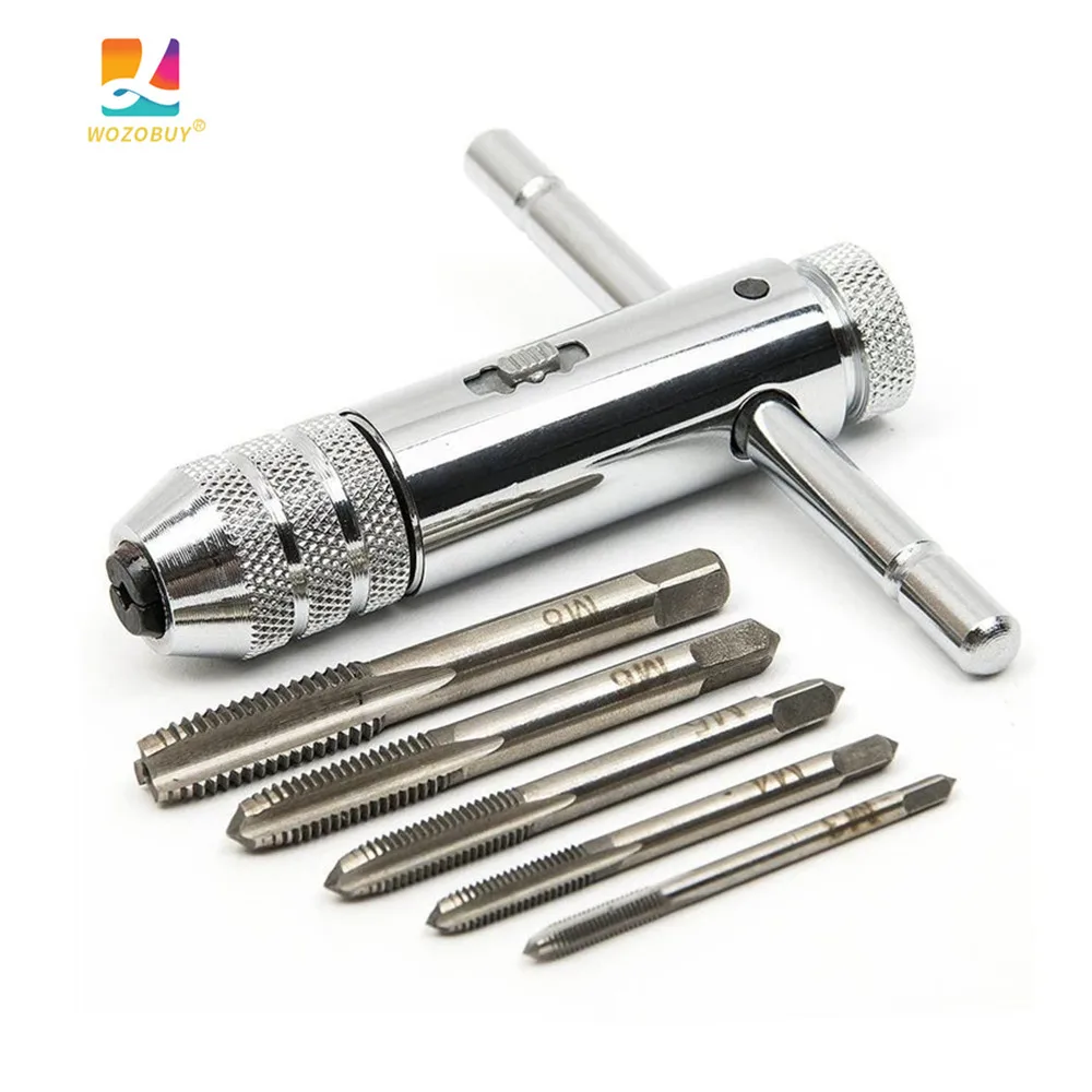 Adjustable Silver T-Handle Ratchet Tap Holder Wrench for M3-M8 3mm-8mm ...