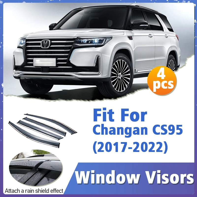 Window Visor Guard for Changan CS95 2017 2022 Vent Cover Trim Awnings ...