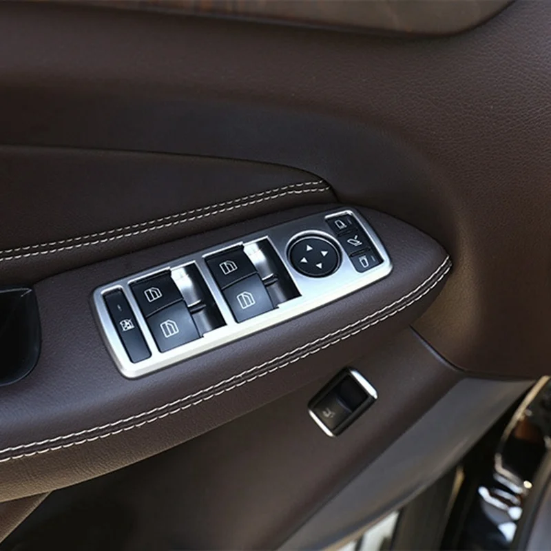 Chrome ABS Door Window Lift Button Cover Decor Trim for Tesla Model S ...