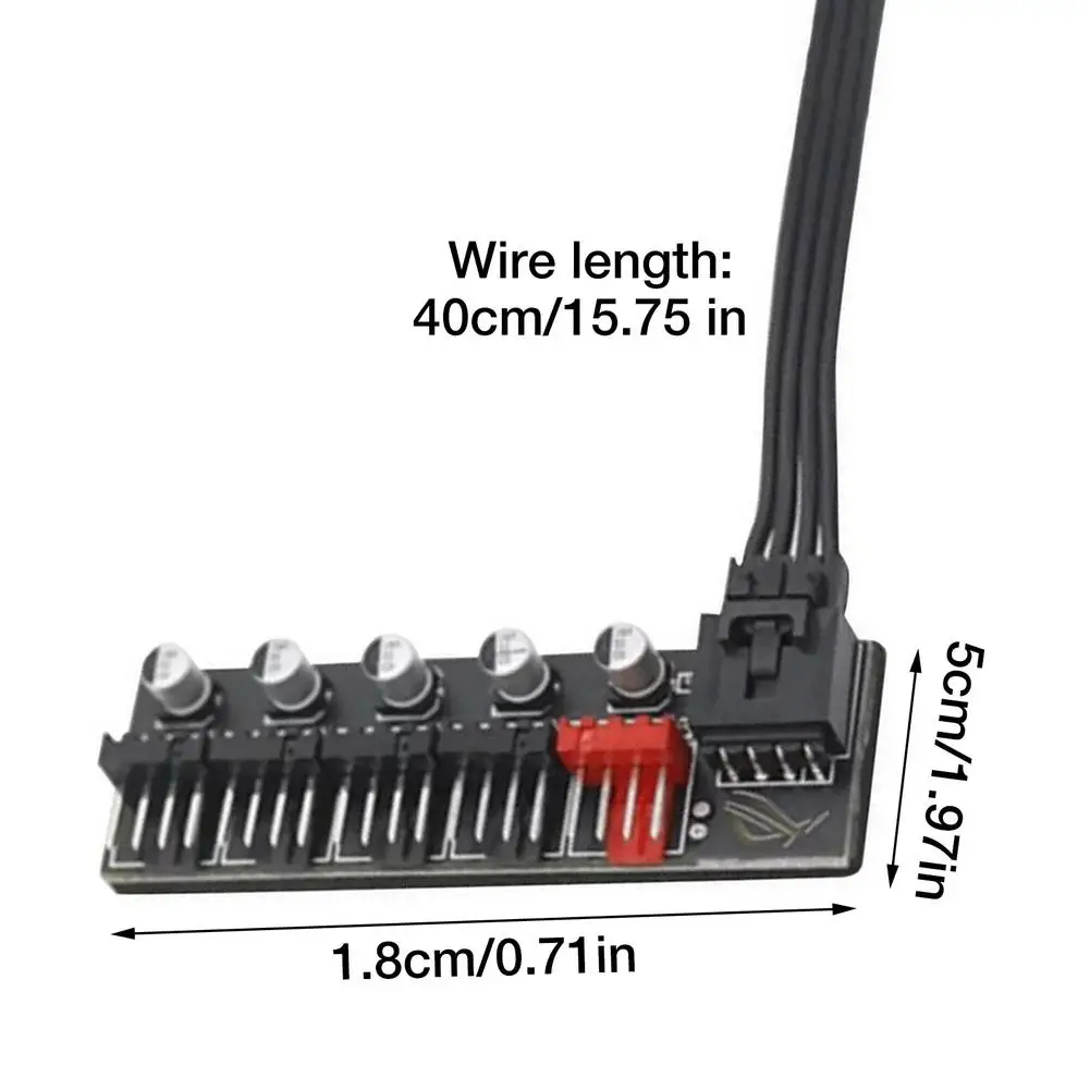 5 포트 Pc 팬 허브 분배기 속도 컨트롤러 어댑터 4 핀 Pwm 쿨러 냉각 팬 컴퓨터 케이블 커넥터 액세서리 기가팩토리
