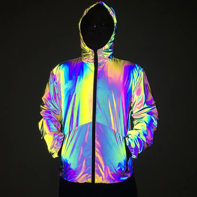 Men Jacket Autumn Reflective | Men Reflective Hooded Jacket - Autumn ...