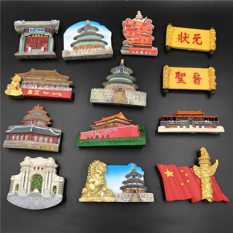 Chinese Souvenirs Beijing | Resin Refrigerator Magnet | Beijing Temple ...