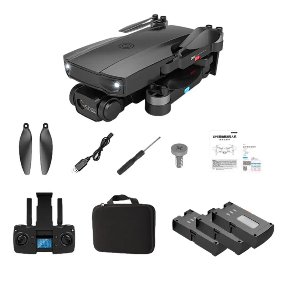 F186 Brushless 5G Folding Drone Three-axis stabilization gimbal HD 4K Drone – 5 Star Drones