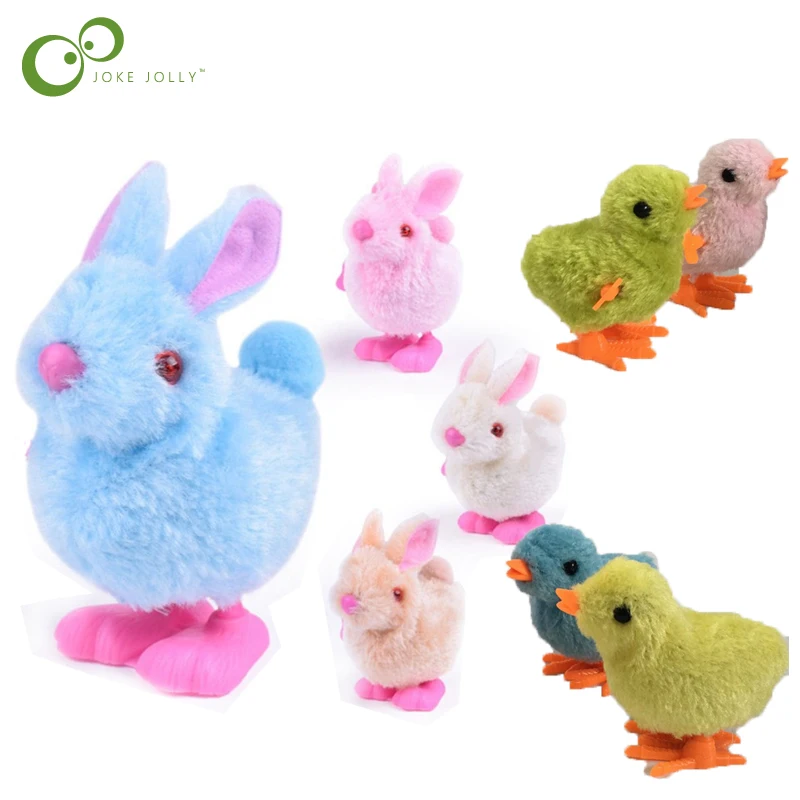5Pcs-lot-Winding-plush-bunny-chick-clockwork-cartoon-colorful-jumping ...